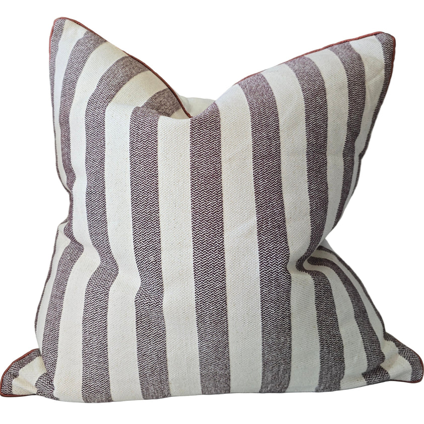 Rowyn Cushion 55cm Square - Plum | Off White – Macey & Moore